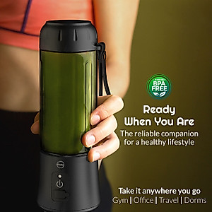 iCucina Portable Blender Fruit Mixer Rechargeable with USB Blender for Smoothie Protein Shakes Fruit Juice Office Sports Home Travel (White)