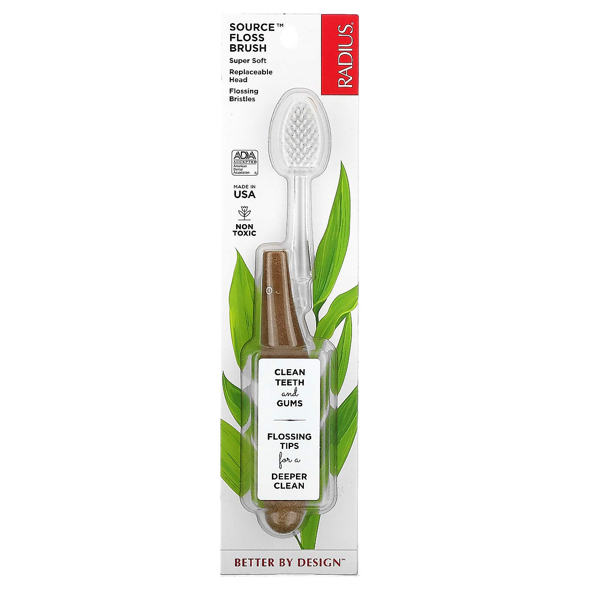 RADIUS Source Floss Brush Toothbrush, 1 EA