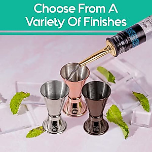 Mixology Cocktail Shaker Set Drink Mixer, 8-Piece Portable Bartender Kit with 24oz Martini Shaker Barware Tool Set, 2 Pourers, Muddler, Jigger, Mixing Spoon, Velvet Bag, Built-in Strainer (Silver)