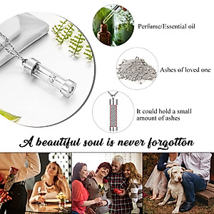 abooxiu Hourglass Ashes Necklace for Men for Women Urn Necklace for Ashes Stainless Steel Memorial Keepsake Cremation Jewelry Ashes Holder - Silver