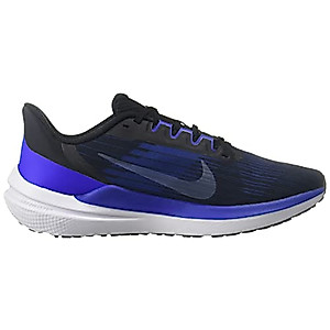 Nike Men's Air Winflo 9 Sneaker, Black White Old Royal Racer Blue, 11