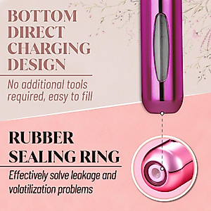 VuseOne Travel Perfume Atomizer Set - Portable Mini Refillable Spray Bottle 5ml for Perfumes and Fragrances, Scent Pump Case for Travel - Convenient for Travel, Gym, Gifts, and Everyday Use - 4 Pack