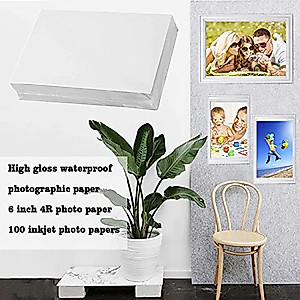 T6 500 Sheets 4x 6inch 4R High Glossy Photo Paper Waterproof Professional photographic Paper Works with Inkjet Printers 230gsm