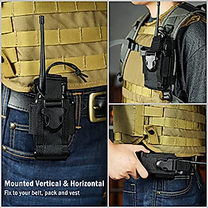 VIPERADE Radio Holster, MOLLE Radio Pouch for Vest, Universal Walkie Talkie Holster Radio Holder for Duty Belt, Police Radio Holder Tactical Radio Pouch for Baofeng, Motorola