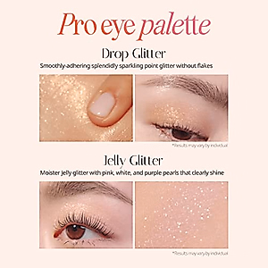 CLIO Pro Eye Shadow Palette, Matte, Shimmer, Glitter, Pearls, Highly Pigments, Long-Wearing (019 NAPPING CHEESE)