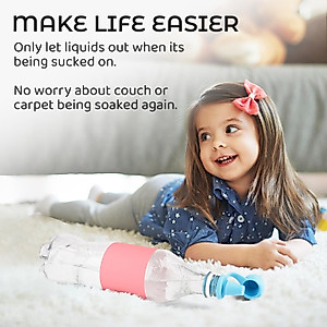 Giichen No Spill Water Bottle Caps - BPA Free Silicone Water Bottle Top Protects Childs Mouth, Replacement Bottle Spout Adapter for Toddlers, Baby and Adults - 4 Pack (Blue, Green, Yellow, Orange)