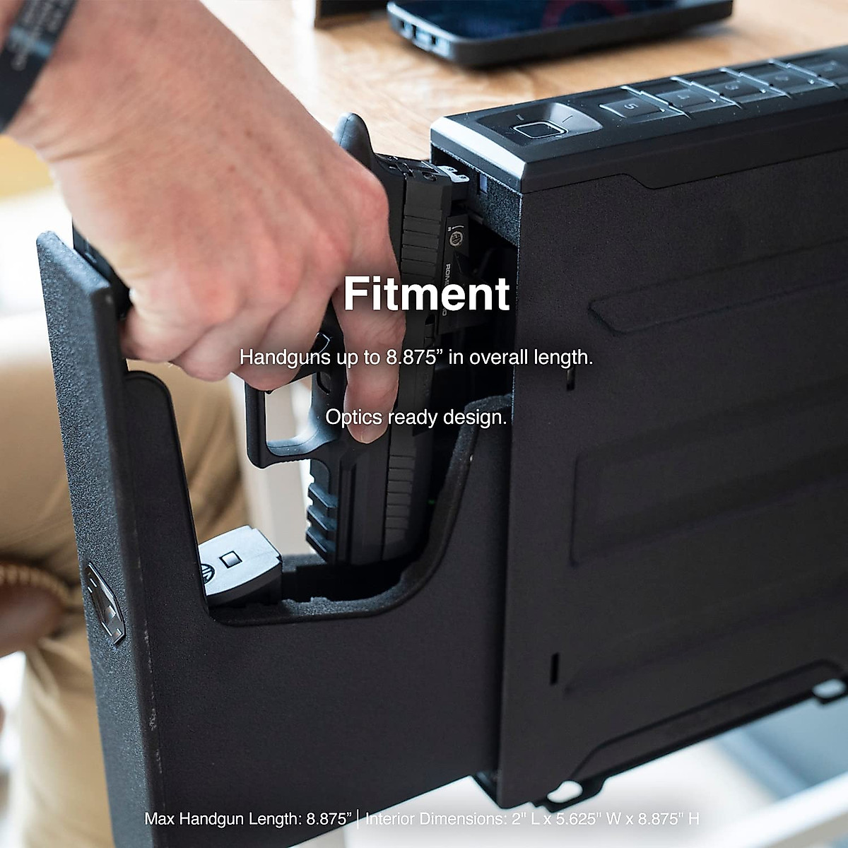 VAULTEK Slider Series Rugged Smart Handgun Safe Quick Auto-Open Sliding Door Pistol Safe with Rechargeable Li-ion Battery