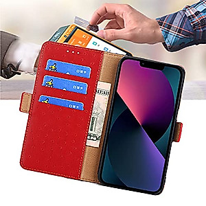 Fansipro Wallet Folio Case for Oppo Reno 2, Premium PU Leather Slim Fit Cover for Reno 2, 3 Card Slots, Well Fit, Red