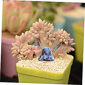 NUSITOU 6pcs Mushroom Ornament Flower Pots Micro Mushroom Miniature Mushroom Small Mushroom Garden Decoration Mushroom Statue Mushroom Decorations Variety Wood Pile Ceramics