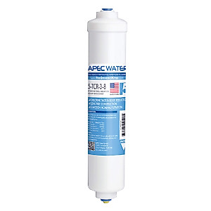 APEC Water Systems 5-TCR-3-8 APEC ULTIMATE Series US Made 10" Inline Carbon Filter with Quick Connector (3/8"), White
