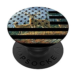 Big Buck American Flag Whitetail Deer Pop Socket - Hunting PopSockets PopGrip: Swappable Grip for Phones & Tablets