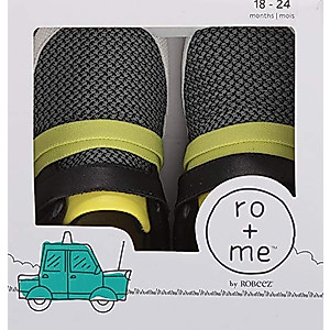 RO + ME by Robeez Baby Boy Crib Shoes Boys Infant Athletic Sneaker, Jake Black, 6-12 Months