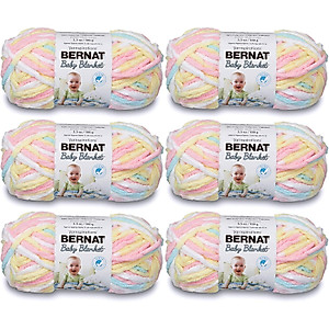 BERNAT Baby Blanket Yarn, 3.5oz, 6-PACK (Pitter Patter)