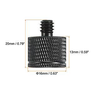MECCANIXITY Mic Stand Adapter M6 Female x 1/4 Male Camera Screw Thread Adapter for Microphone Tripod Stand Black