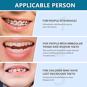 Healifty 4 Pcs Hard Denture Brush Double Sided Toothbrush Multi- Layered Bristles Fake Teeth Cleaning Brush Denture Care (Green)