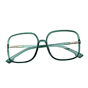 Shiratori Woman's New Retro Blue Light Blocking Glasses Oversized Nerd Eyeglasses Frame Anti Blue Ray Computer Game Glasses Green