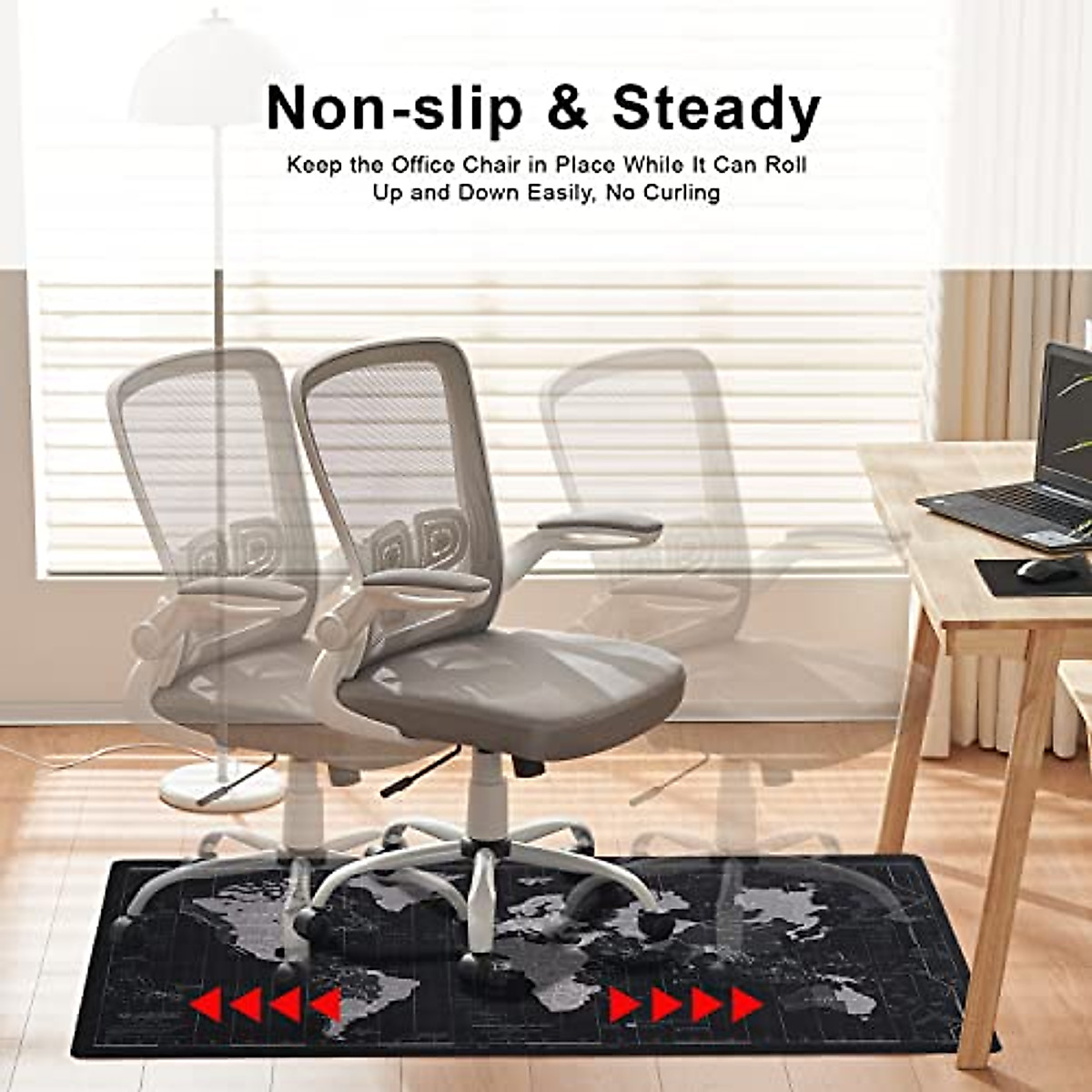 Office Chair Mat for Hardwood & Tile Floor, Desk Chair Mat,55"x35" Computer Rolling Chair Mat,, Splat Mat for Under High Chair ,Large Anti-Slip Floor Protector for Home Ofiice