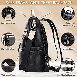 APHISON Fashion Backpack Purse for Women Anti-theft Large Adjustable and Removable Strap Multipurpose PU Leather Shoulder Bag Handbag Travel Backpack for Women