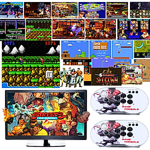 Arcade Game Console Pandora Box Built in 10000 Retro Games 4K HDMI 64G 2 Player Game Emulator Console Joystick with Trackball No Network Plug and Play TV Video Jame Gamepad Support Multiple Emulators