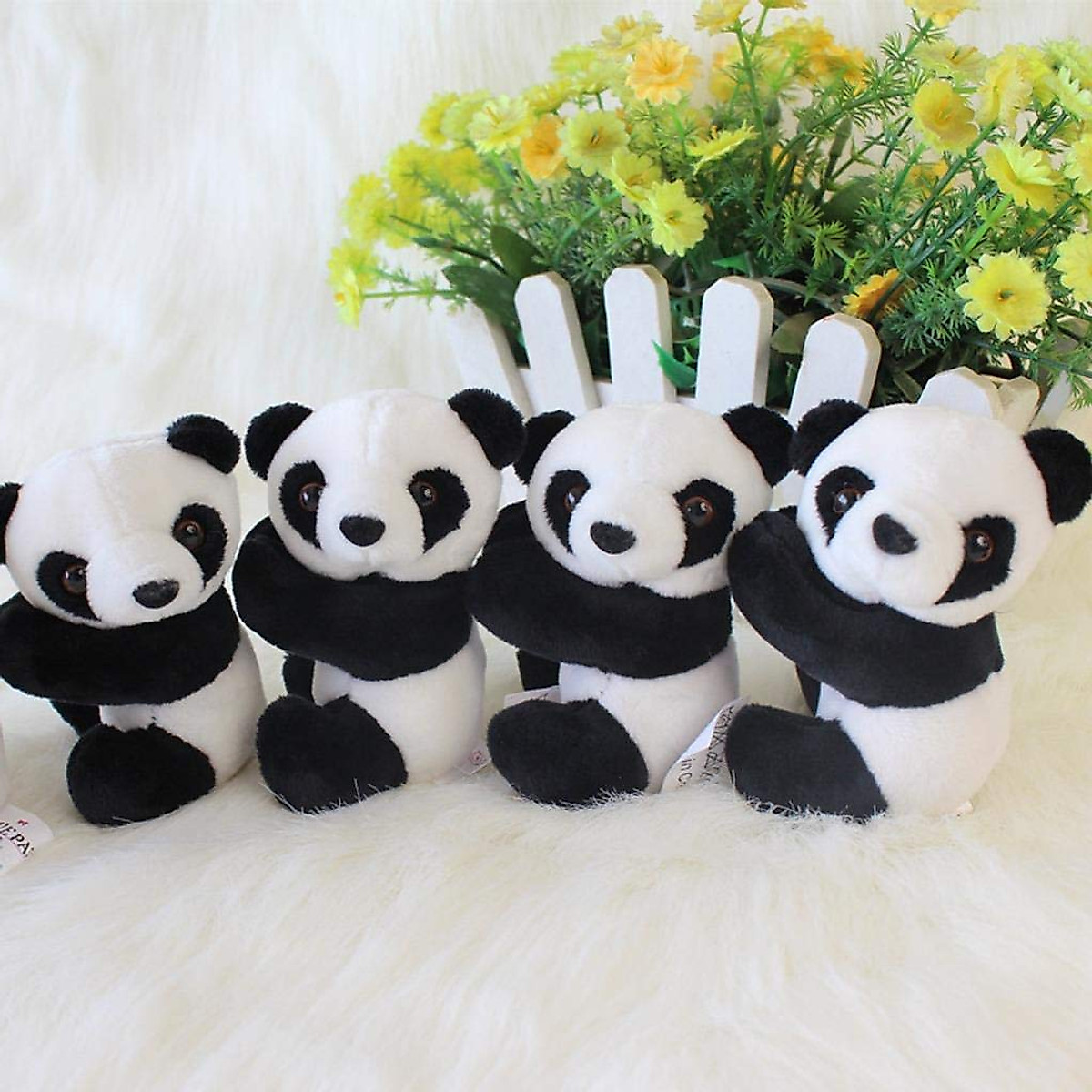 9 Pcs Finger Panda Plush 4 inch Panda Clips Curtain Holder Stand Note Memo Clips Photo Holder Cute Panda Toy Doll Finger Kids Toy,Home Decoration Plant Pots Bonsai Craft Decor,Chinese Style Souvenir
