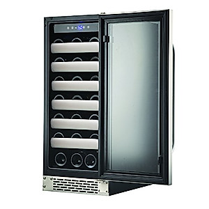 Whynter BWR-331SL Elite 33 Bottle Seamless Door Single Zone, Stainless Steel/Black Built-in Wine Refrigerator