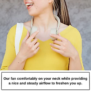 SPICE OF LIFE Bladeless Neck Fan - W Fan Blade Free 2.1, Navy - USB Rechargeable Battery, 2 to 5 Hour Life, Flexible Arms, 5 Speed Settings, Stimulating Breeze Helps Prevent Sleepiness While Driving