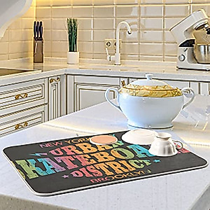 New York City Drying Dish Mat Counter Heat Mat 16 x 18 Drying Mat Kitchen Counter Drying Matt Kitchen Counter