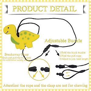 6 Pcs Sensory Chew Necklace for Autism, Teething, Anxiety, Biting Needs, Sore Gums Pain Relief, ADHD, Silicone Chewy Teether Oral Motor Chewing Pendant Toys with Adjustable Buckle for Girls Boys