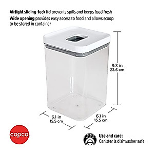 Copco Food and Organization Storage Container with Airtight Lid, 4.43-Quart, Clear