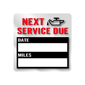 Hybsk Transparent Oil Change/Service Reminder Stickers 2"x2" Premium Quality 200pcs Clear PET Oil Change Stickers (Black)