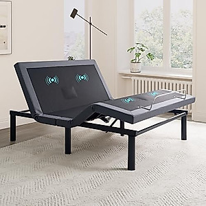 Naomi Home Idealbase Adjustable Bed Frame Full with Lumbar Support & Head Tilt, Foot Incline, Back & Leg Massage, USB Ports, Massage Bed with Wireless Remote, Ergonomic Zero-Gravity Smart Bed