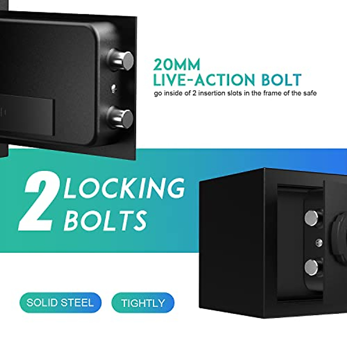 RPNB Deluxe Safe and Lock Box,Money Box,Digital Keypad Safe Box,Steel Alloy Drop Safe, Keypad Lock,Perfect for Home Office Hotel Business Jewelry Gun Cash Use Storage