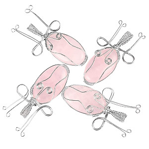 TUMBEELLUWA Crystal Necklace Wire Wrapped Chakra Symbol Quartz Pendant with Chain Healing Stone Jewelry for Women,Egg Shape,Rose Quartz