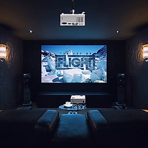 MOSECO 2022 Upgraded 7500Lumens Mini Projector, Full HD 1080P & 200" Display Supported, Portable Movie Projector Compatible with Phone, TV Stick, PS4, HDMI, AV, Dual USB [Tripod Included]