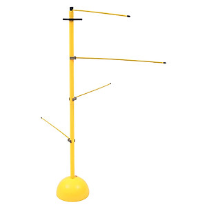 Basketball Training Pole Ball Control Training Lever Dribble Stick with Fan Storage Buckle Yellow Adjustable Height Basketball Dribble Trainer Equipment