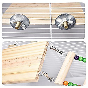 Bird Ladder Toys, Wood Parrot Bird Perch Stand Platform with 8 Ladders Swing Bridge for Pet Training Playing, Flexible Birds Cage Accessories Decoration for Cockatiel Parakeet