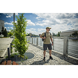 Helikon-Tex Urban (UTS) Tactical Shorts for Men - Lightweight & Breathable Cargo Shorts for Tactical, Military, Police, Hiking, & Hunting (Khaki PolyCotton Ripstop W36, L8.5)