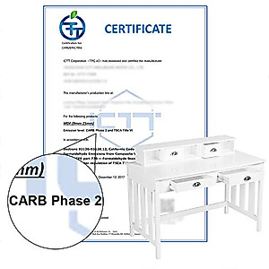 Yaheetech Modern Computer Desk with Removable Tier, 41.7in Girls' Wooden Standing Desk Laptop PC Table Writing Desk with 4 Drawers & Solid Wood Legs for Home Office, Study Workstation, White