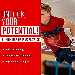 Reisport Double Buckle High Bar Gymnastics Grips for Men - Durable Leather Straps for Secure Grip - Hand Grips for Gymnastics Bars Men & Boys - Gymnastics Equipment & Accessories for Advanced Gymnasts, Made In USA - Medium