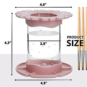 Paint Brush Cleaner Tool Pink – Paint Brush Rinser Brush Cleaner Tool Large Cup Painting Supplies for Artists Paint Brush Cleaner Rinse Cup Drawing Cup Painting Cups Paint Brush Cleaner for Kids