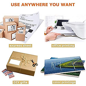 iMustech 65 Sheets Glossy Sticker Paper, A4 Self Adhesive Label Paper for Inkjet and Laser Printers