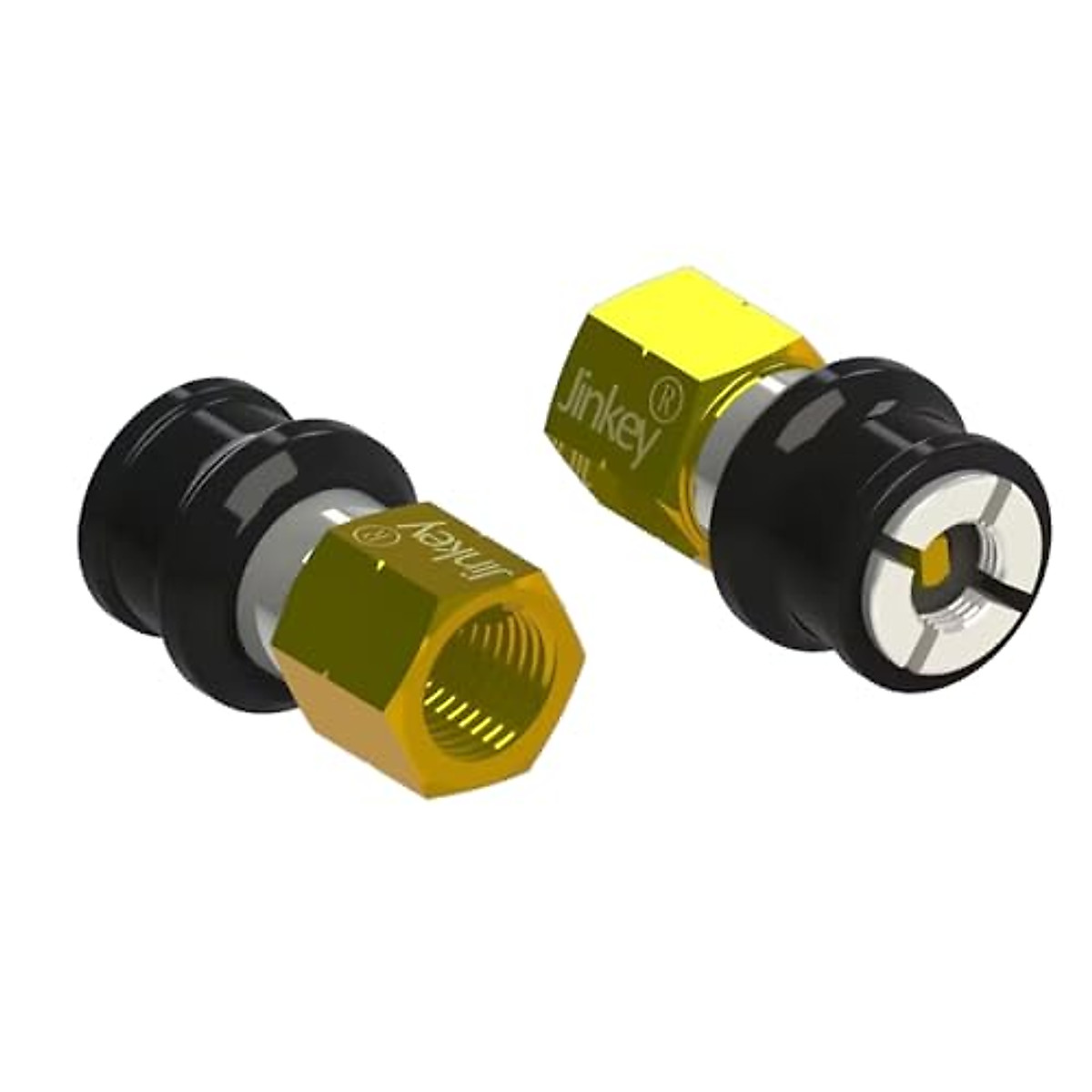 JINKEY Tire Air Chucks, Upgrade Locking air chuck, 1/4 Inch FNPT Male Open Flow Lock On Air Chuck Heavy Duty Hands Free Air Chuck Quick Connect for Tires Inflator Pressure Gauge Compressor