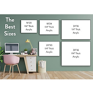 Personalized Acrylic Calendar for Wall - Ships Next Day, Made in America, Clear Dry Erase Planner for Home, Office, & Family, Glass Calendar Alternative, Easy to Clean (Clear - 16x20)