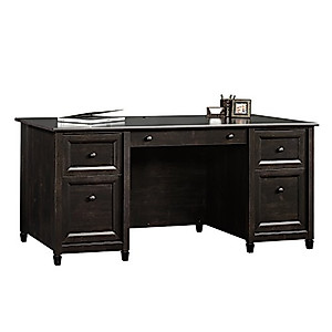 Sauder Edge Water Executive Desk, Estate Black finish