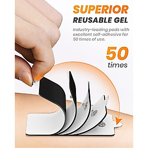 10-Pack TENS Unit Replacement Pads, Rectangular Snap TENS Electrode Pads with self-Adhesion for 50 Times, AVCOO Latex-Free 1.8"X3.8" TENS Pads Compatible with TENS EMS Devices Use 3.5mm Button Leads