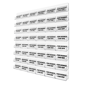 Wall Business Card Holder with Hanging Hardware for 3.5" x 2" Contact or Appointment Cards Trade Show Expos Real Estate Retail Stores 48 Pocket Clear Acrylic One Piece by Marketing