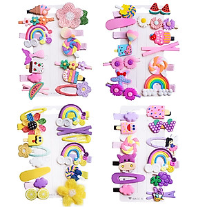 58PCS Baby Hair Clip, Toddler Girls Hair Accessories, Kids Hair Clips for Styling, Flower Candy Fruits Rainbow Cute Hair Clips for Girls