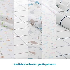 Linenspa Microfiber Three-Piece Sheet Set - Multiple Styles and Colors - Super Soft Feel - Fun Patterns for Boys and Girls - Twin - Dinosaur