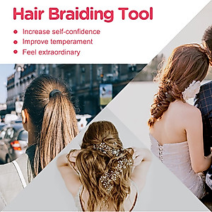 TsMADDTs Hair Braiding Tools Set, 8PCS Topsy Tail Tools, 8PCS French Centipede Braiders for French Twist Plait Ponytail, 10PCS Black Hair Ties Bulk