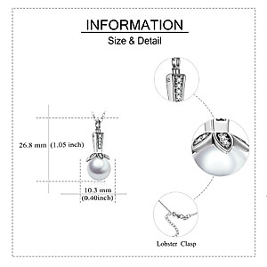 Pearl Urn Necklace for Ashes Sterling Sliver Cremation Jewelry for Ashes Memory Keepsake Necklace Ashes Necklace for Women Girls